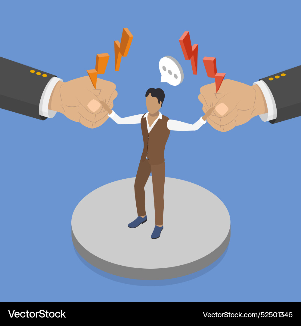 3d isometric flat of mediation Royalty Free Vector Image