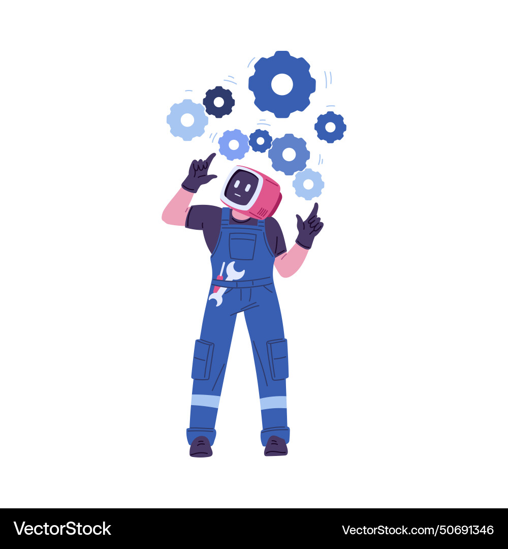 Ai robotics engineer Royalty Free Vector Image