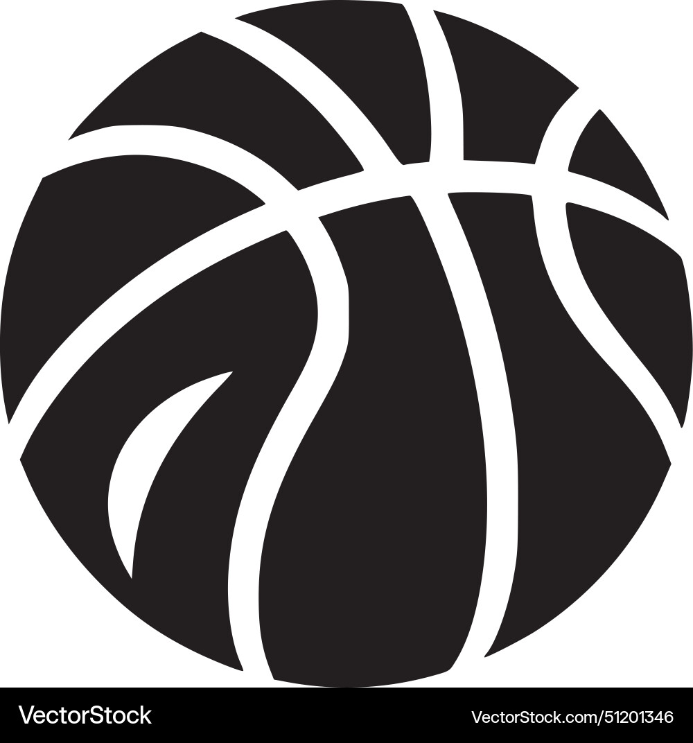 Basketball - black and white Royalty Free Vector Image