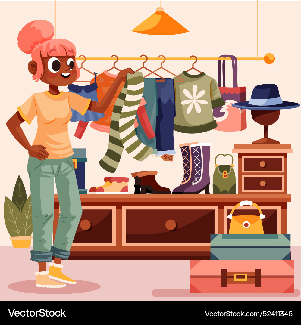 Hand drawn thrift store Royalty Free Vector Image