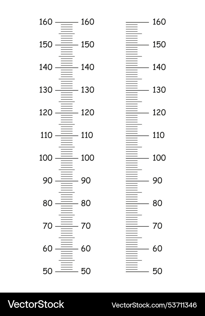 Kids height charts from 50 to 160 centimeters Vector Image