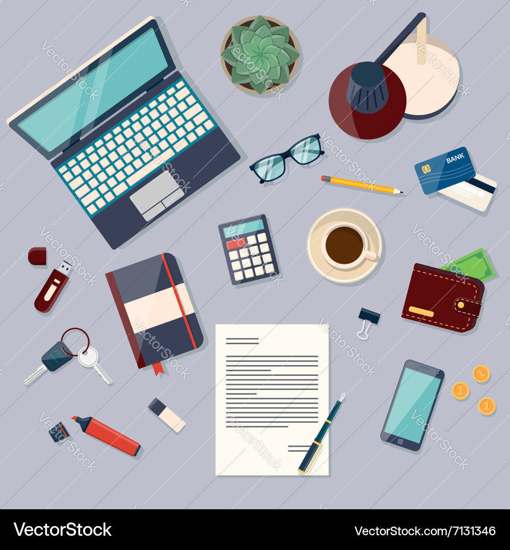 Modern Workspace Background Royalty Free Vector Image