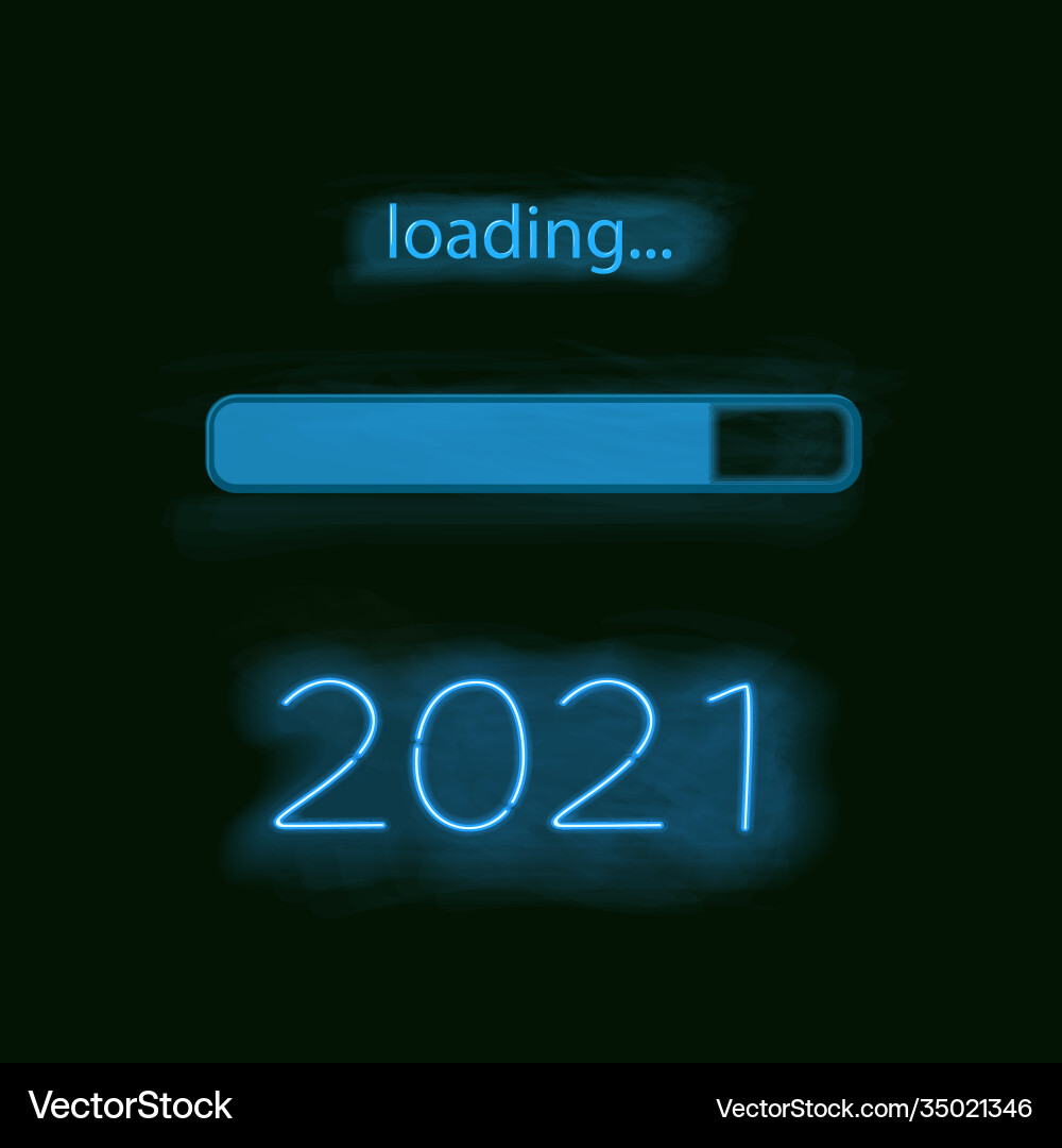 Neon progress bar new year Royalty Free Vector Image