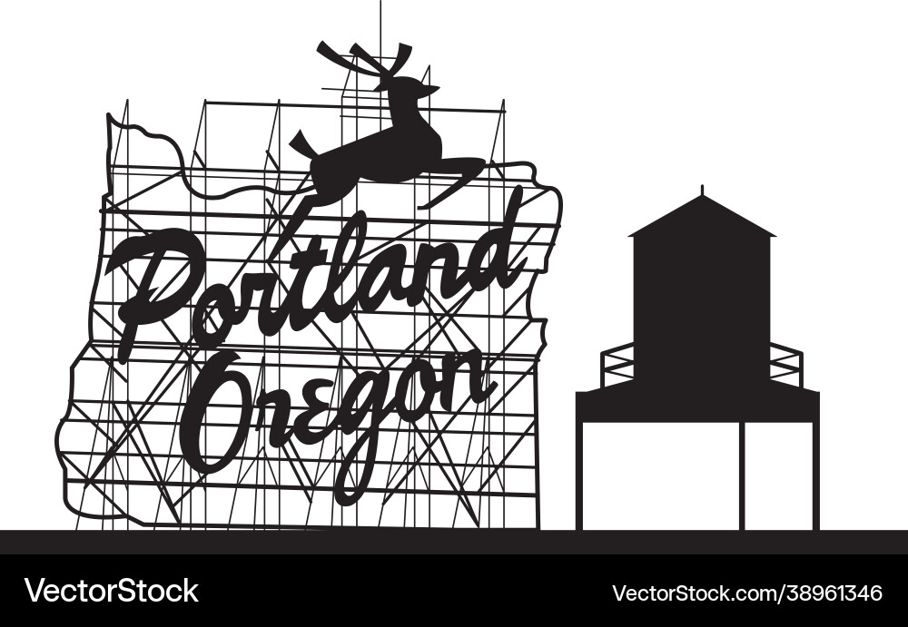 Portland oregon sign Royalty Free Vector Image