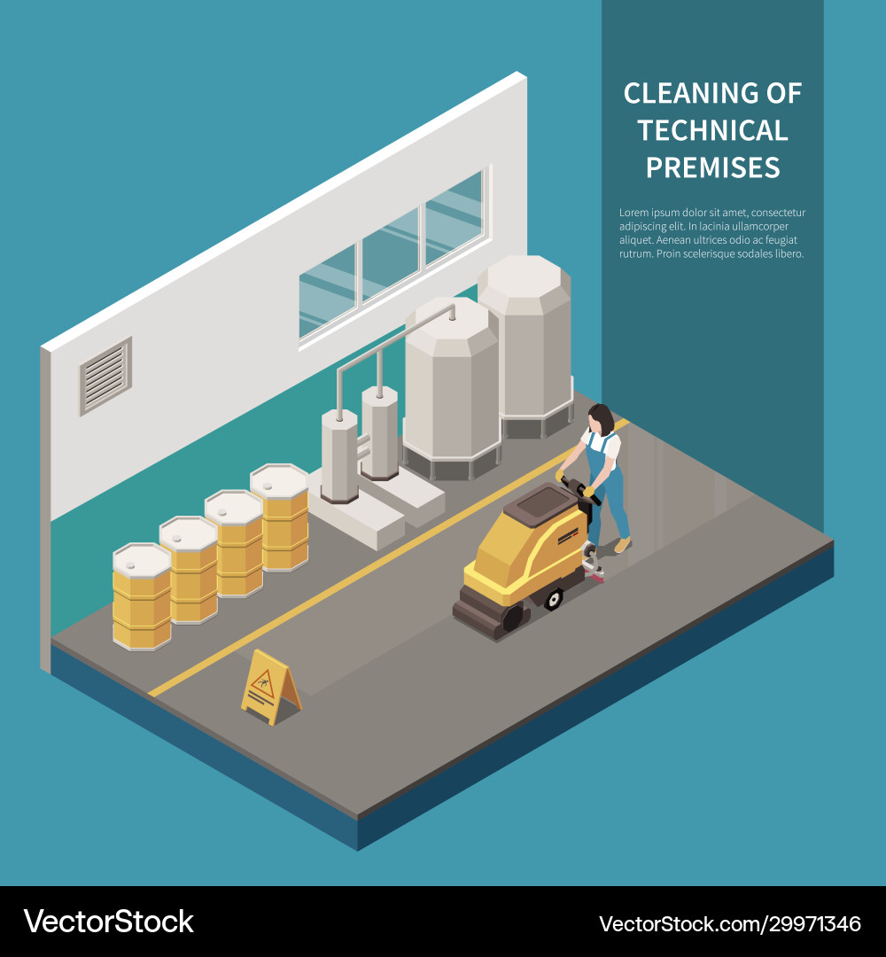 Professional cleaning isometric composition Vector Image