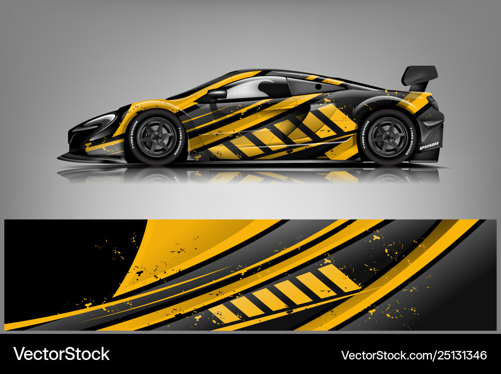 Sport car racing wrap design Royalty Free Vector Image