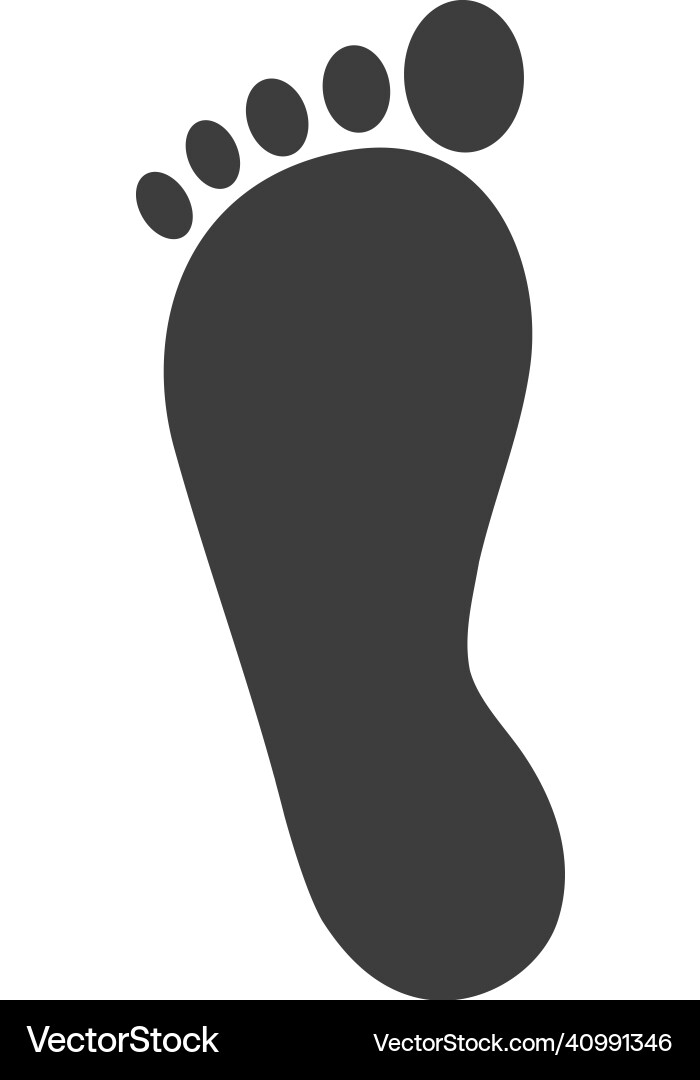 Step mark icon human foot print logo Royalty Free Vector
