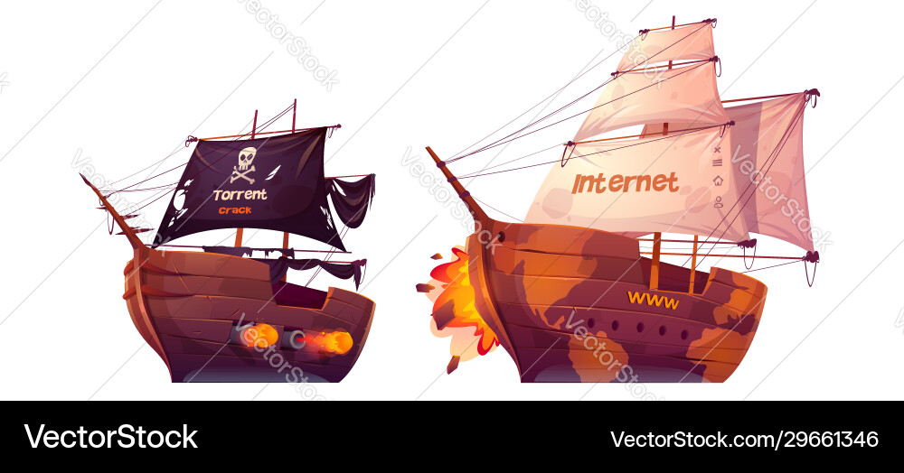 Torrent vs. Internet Battle Royalty Free Vector Image