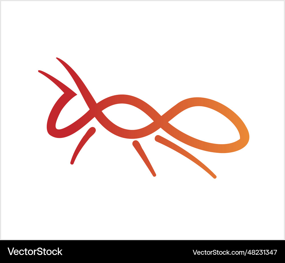 Abstract ant insect shape lines infinity logo Vector Image