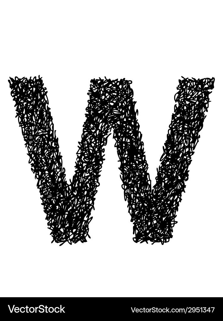 Alphabet w Royalty Free Vector Image - VectorStock