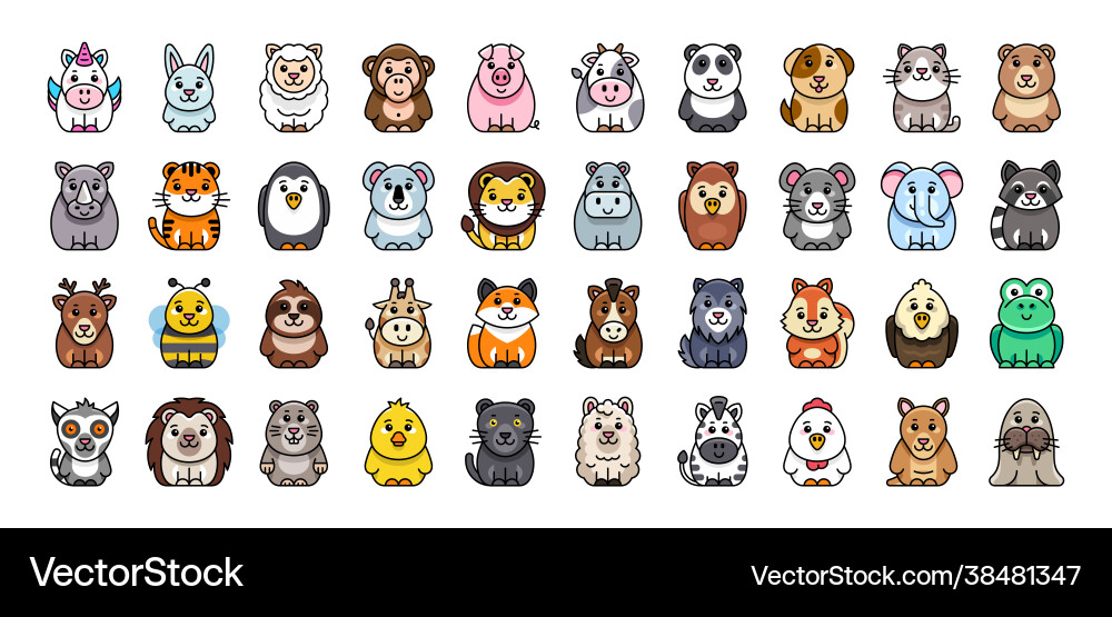 Animals icon set Royalty Free Vector Image - VectorStock