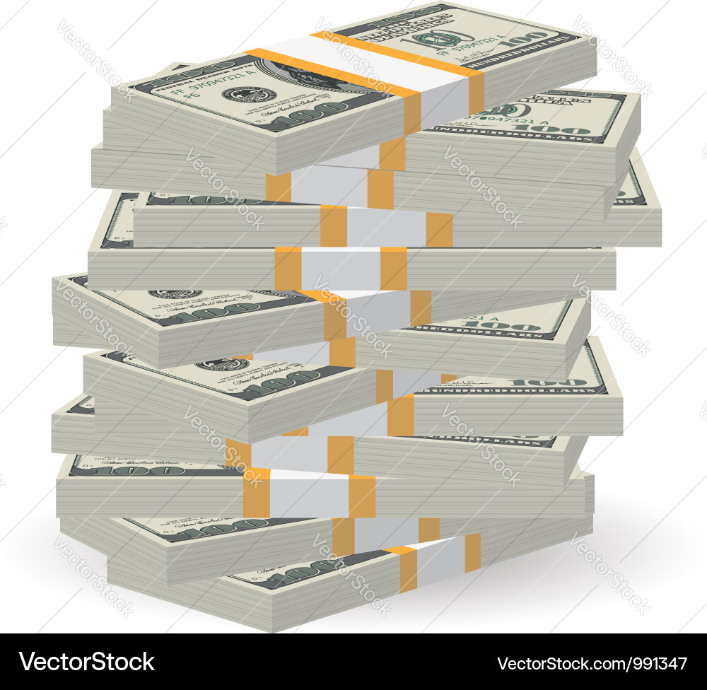 Banknotes stack Royalty Free Vector Image - VectorStock