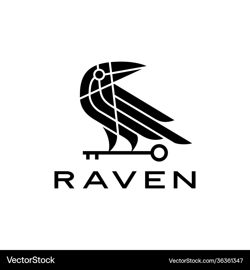 Black Crow Logo - Raven Icon Royalty Free Vector Image