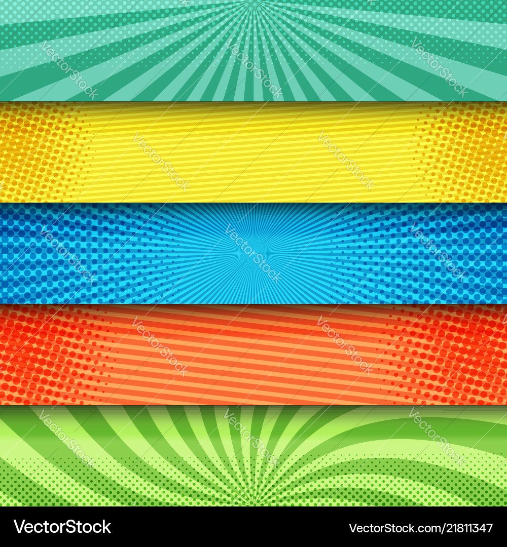 Comic colorful bright horizontal banners Vector Image