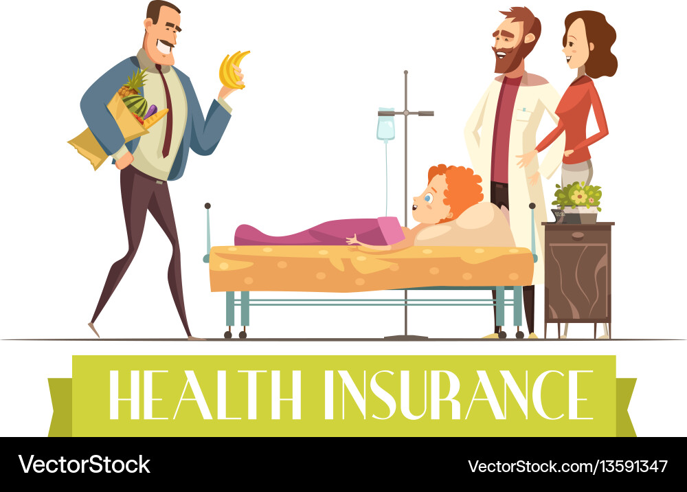 Heath insurance agent work cartoon Royalty Free Vector Image