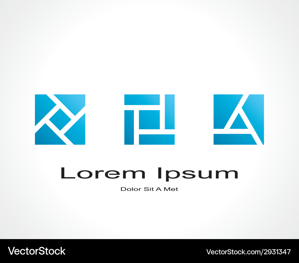 Modern Square Logo Elements Royalty Free Vector Image