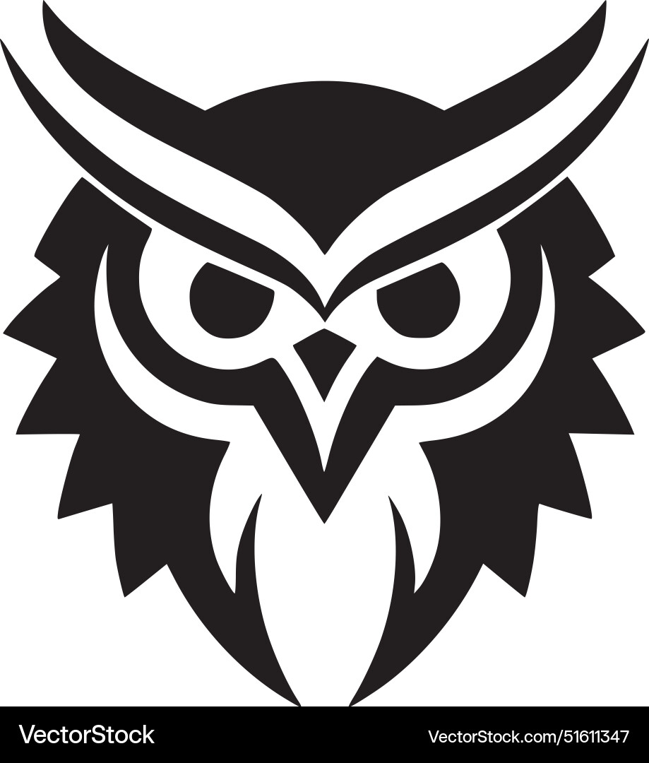 Owl - black and white Royalty Free Vector Image