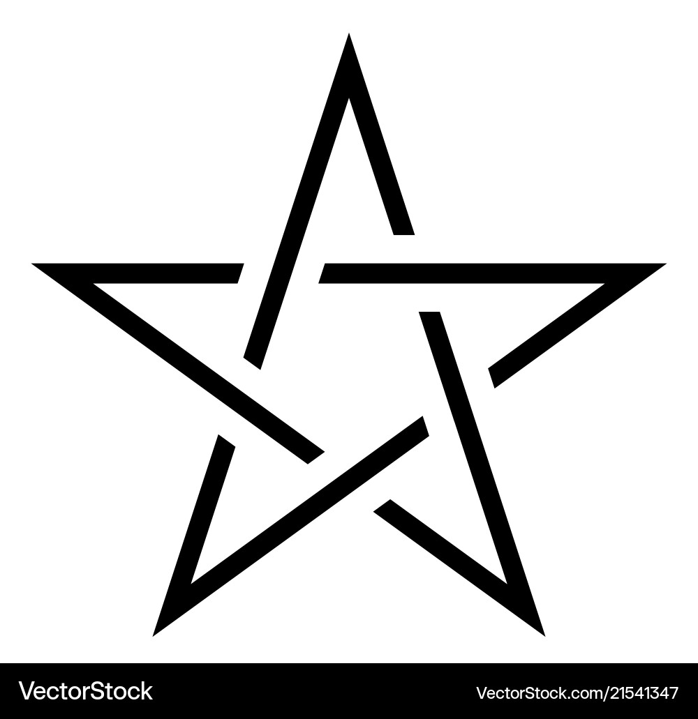 Pentagram sign - five-pointed star magical symbol Vector Image