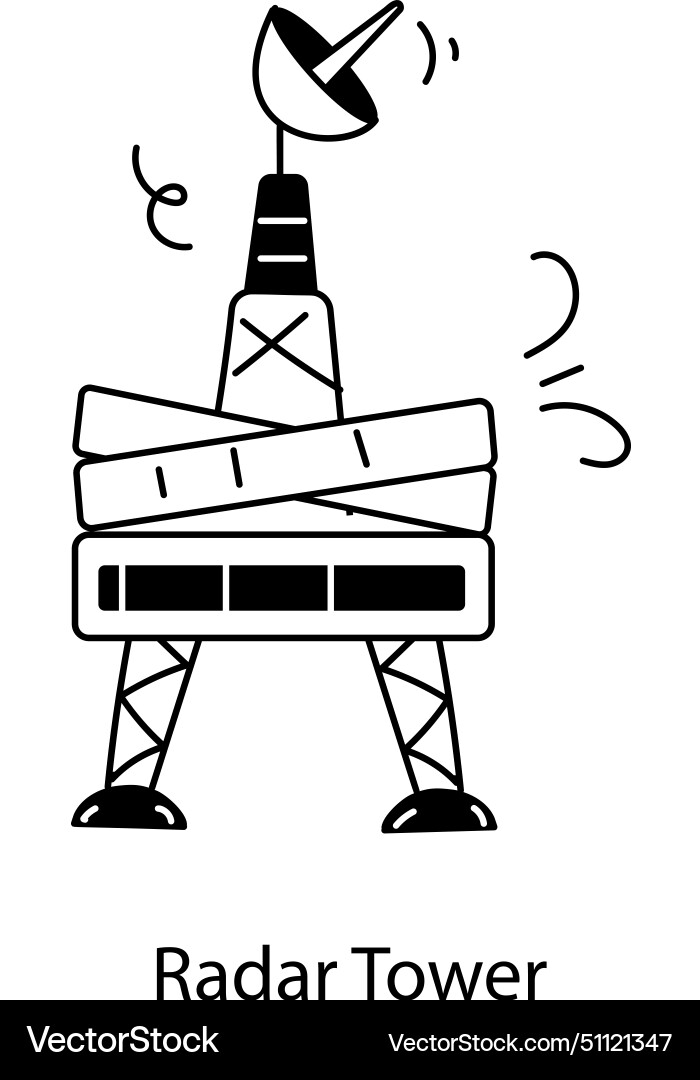 Radar tower Royalty Free Vector Image - VectorStock