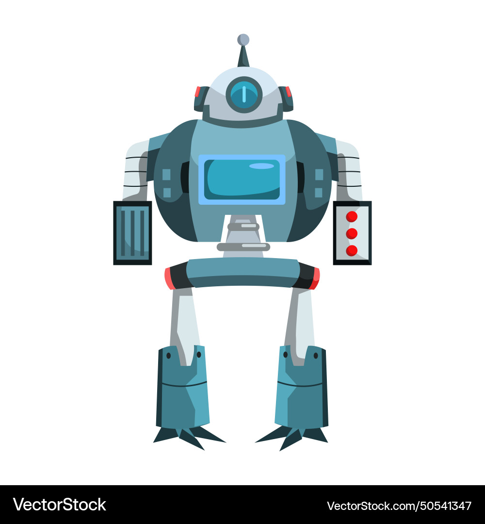 Robot assistant character design Royalty Free Vector Image