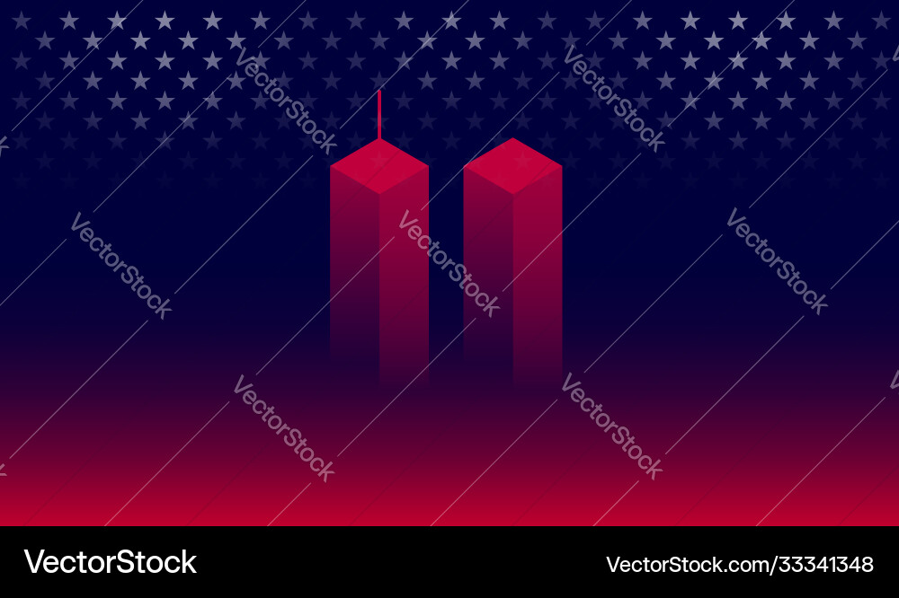 911 attack remembrance memorial day banner Vector Image