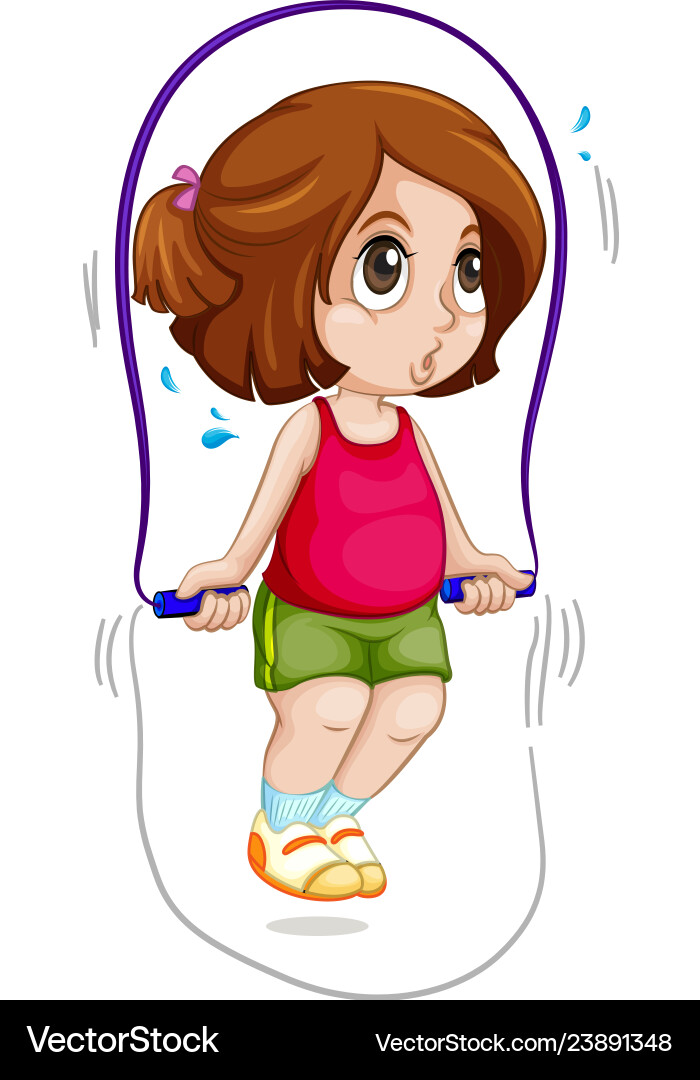 A girl skip rope Royalty Free Vector Image - VectorStock
