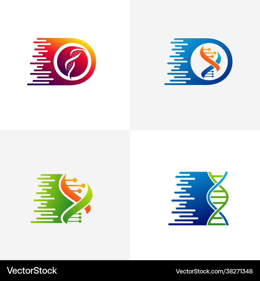 DNA Helix Logo Template - Fast & Modern Vector Image