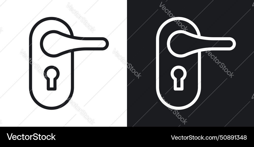 Door handle icon set knob lock latch symbol Vector Image