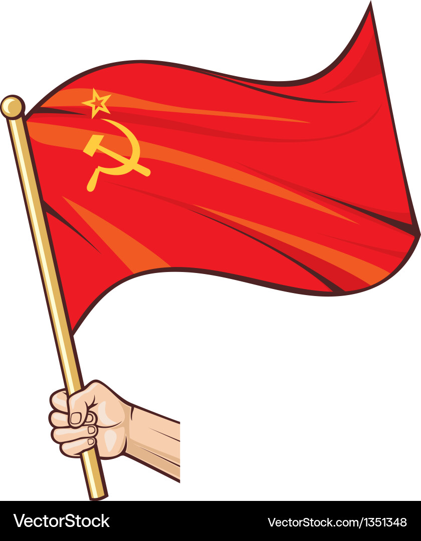 Hand holding ussr flag Royalty Free Vector Image