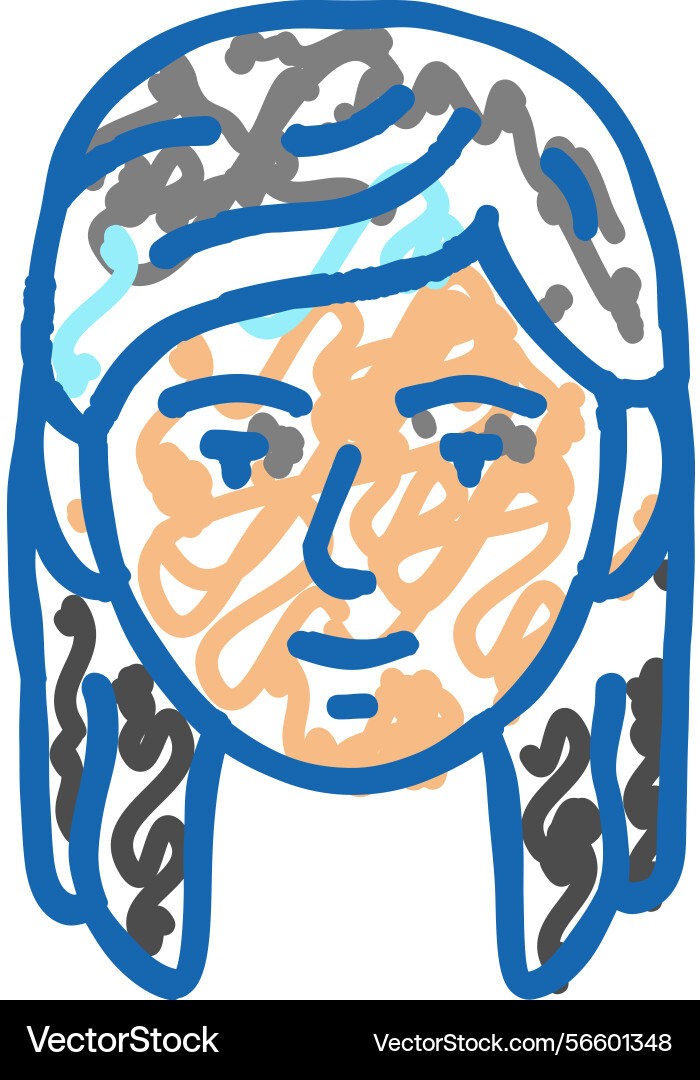 Male avatar emo icon doodle Royalty Free Vector Image