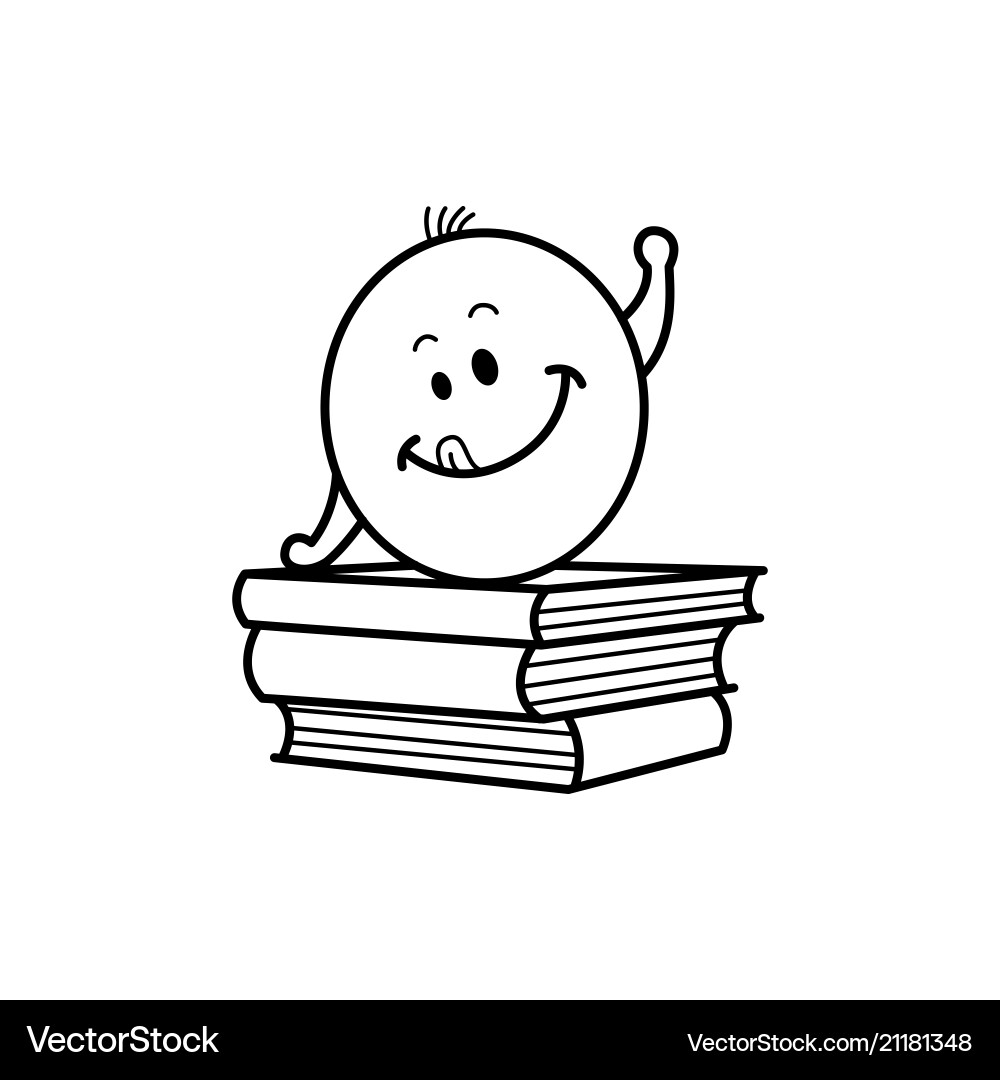 Male smiley face emoticon textbook Royalty Free Vector Image