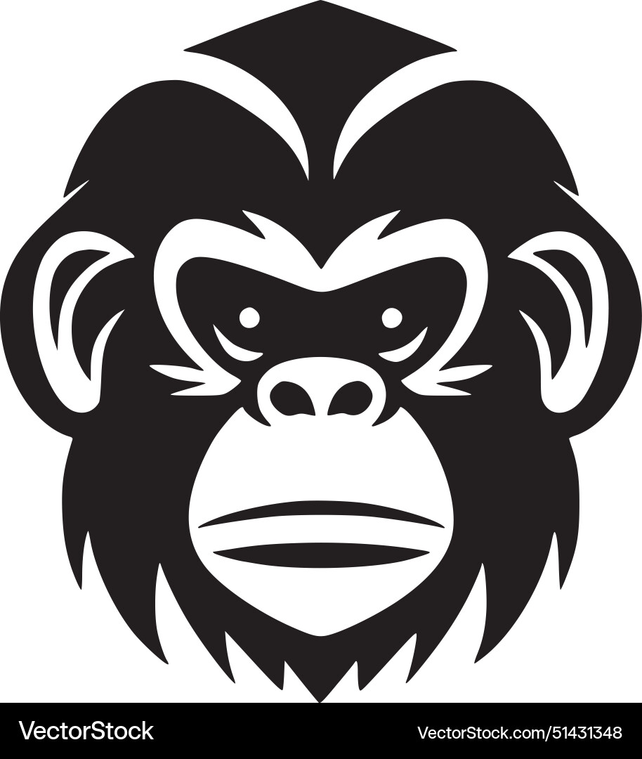 Monkey - black and white Royalty Free Vector Image