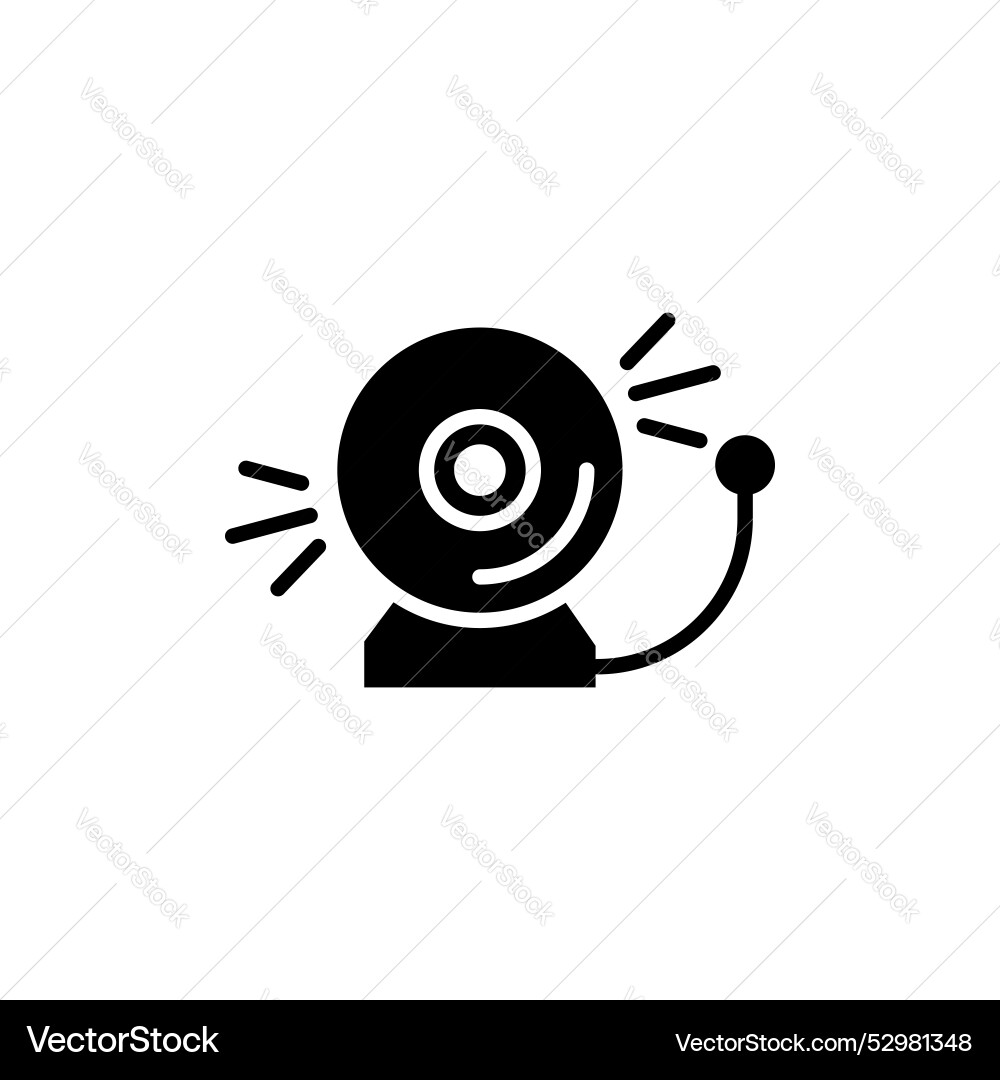 School bell icon set fire alarm emergency symbol Vector Image