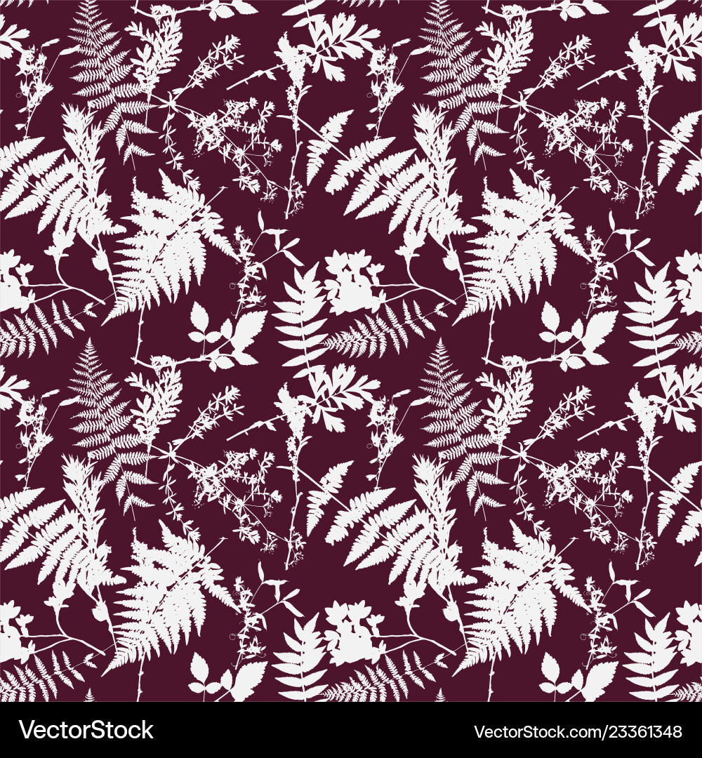 Seamless pattern with leaves silhouettes Vector Image