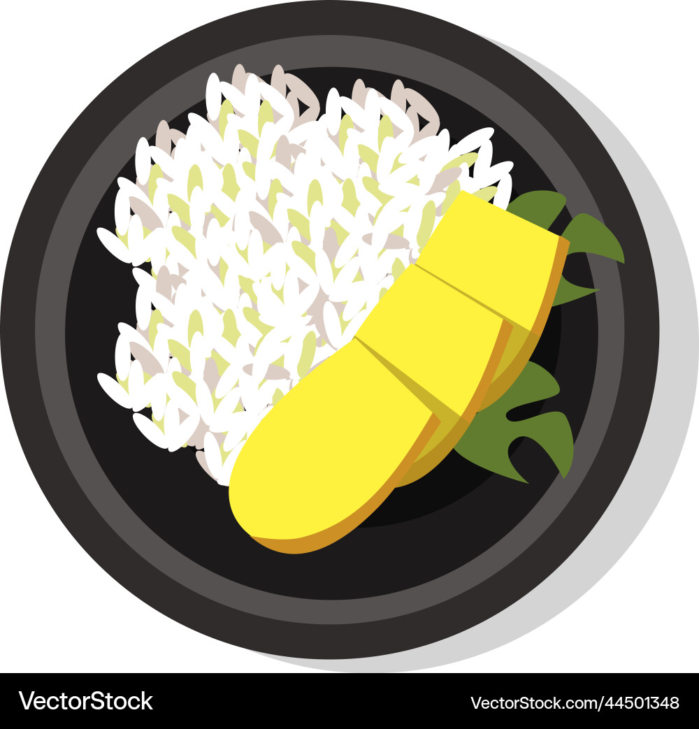 Sticky rice with mango traditional thai cuisine Vector Image