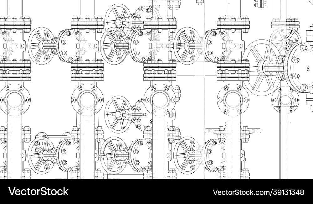 Valves and other industrial equipment Royalty Free Vector