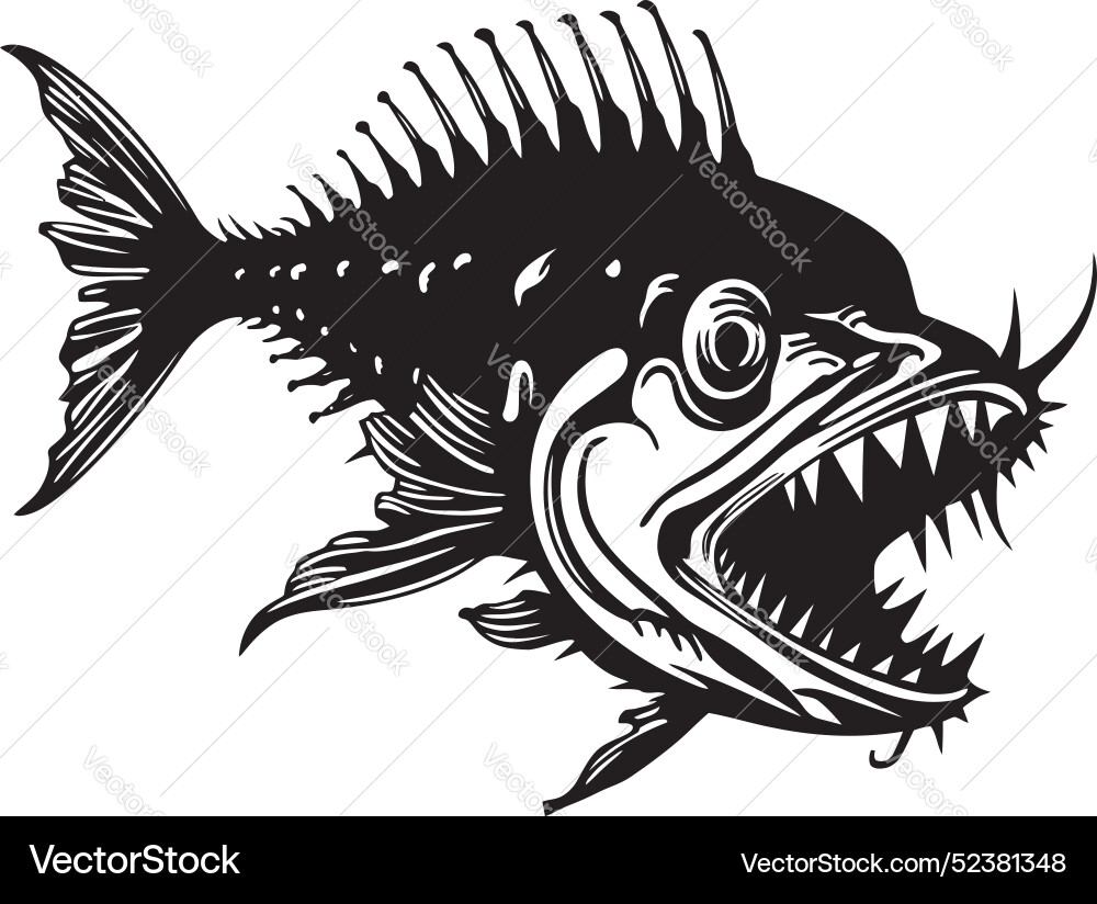 Venomous voyage evil angler fish symbolism Vector Image