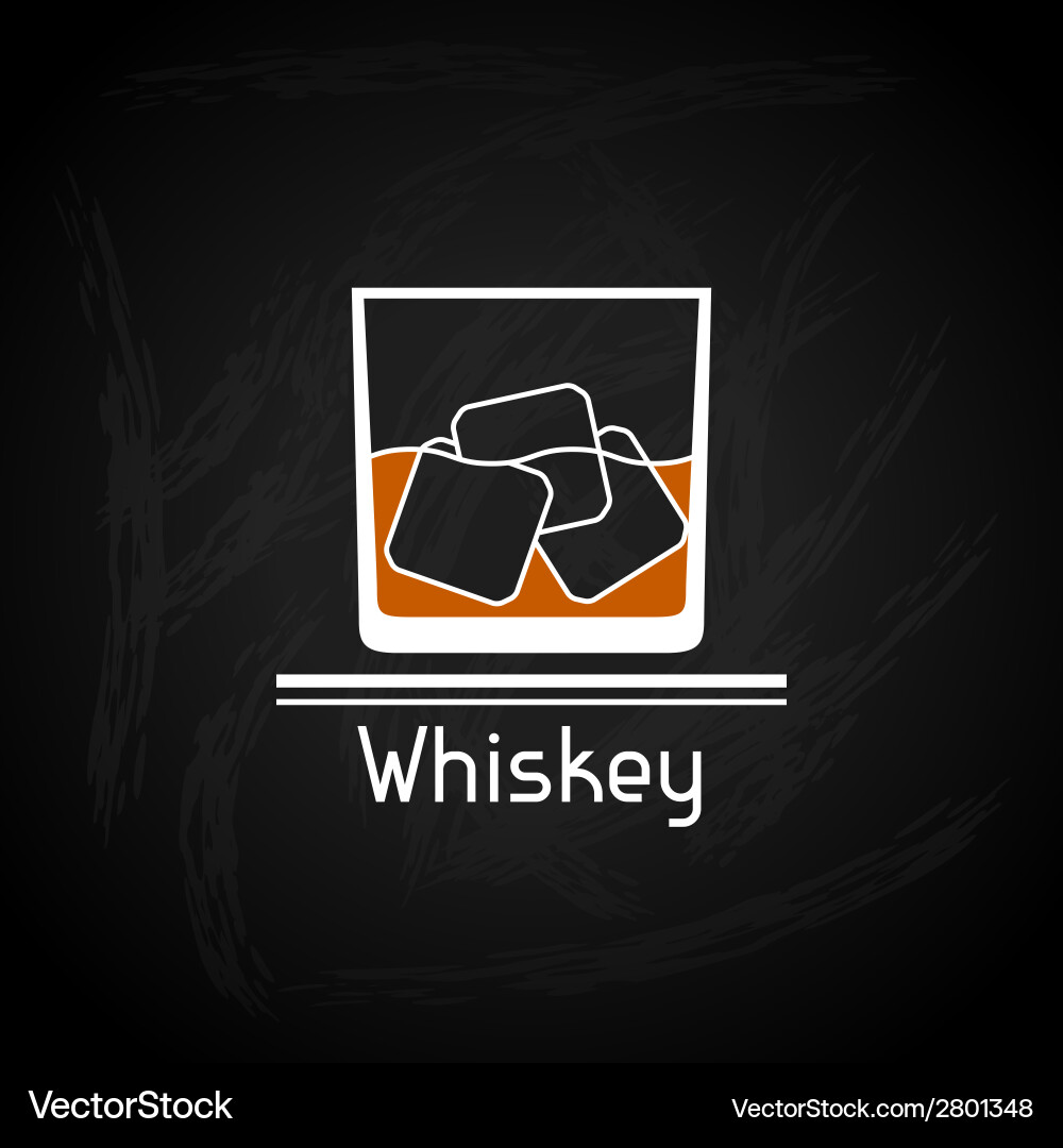 Whiskey Menu Cover - Glass Shot Royalty Free Vector Image