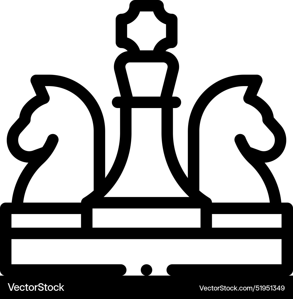 Chess game icon thin linear style design isolated Vector Image