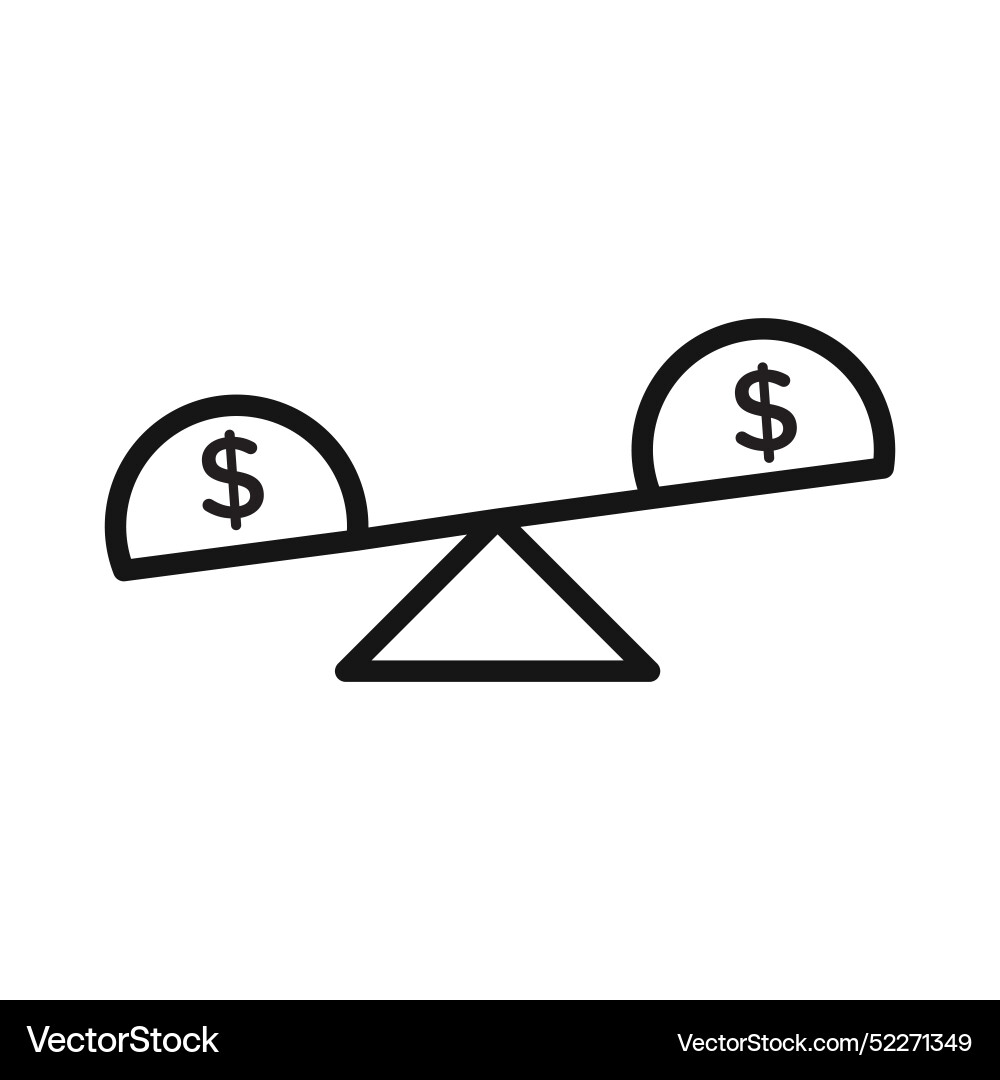 Compare price icon black line art logo Royalty Free Vector