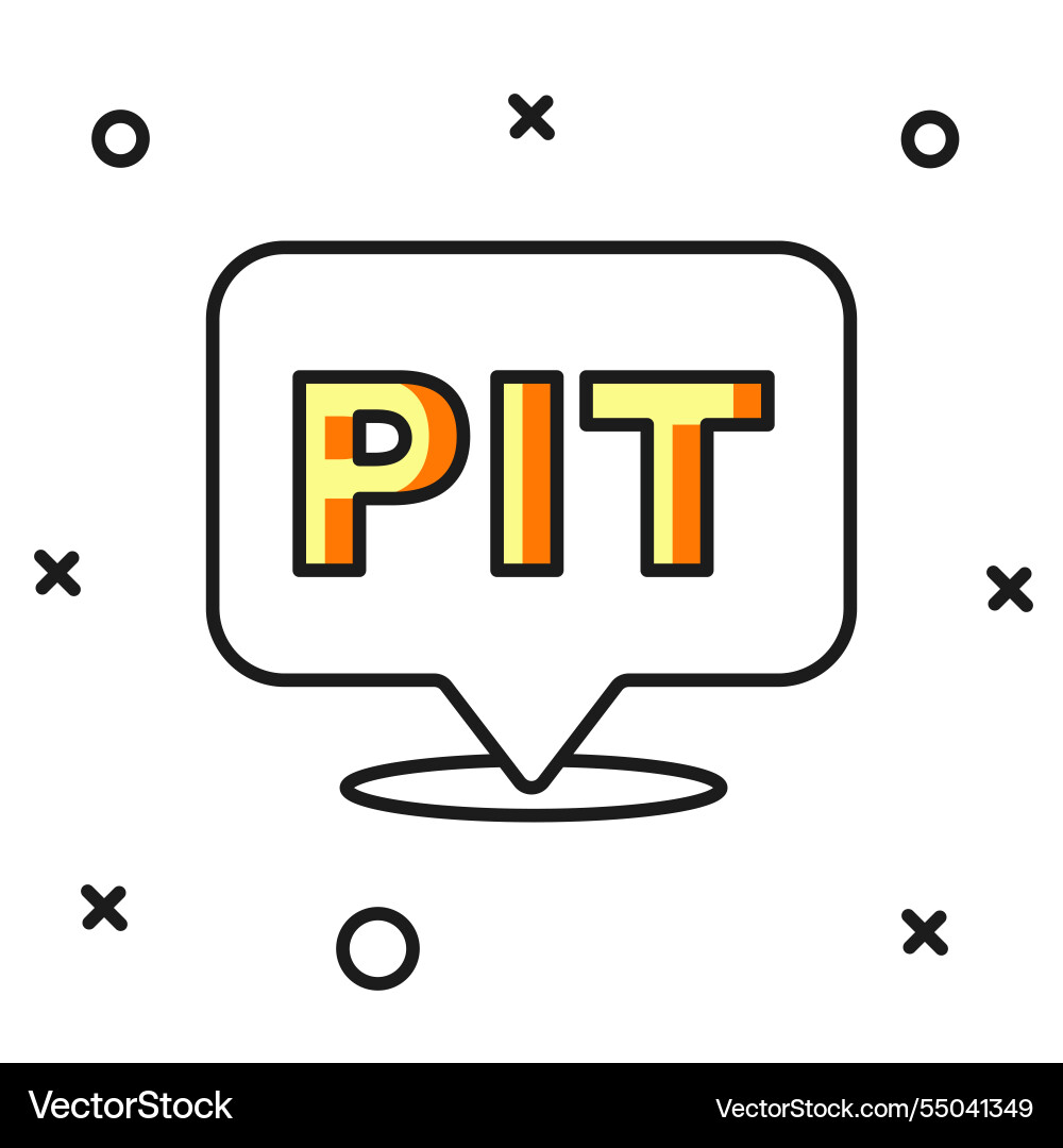 Filled outline pit stop icon isolated on white Vector Image