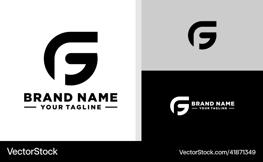 Gf logo monogram editable Royalty Free Vector Image