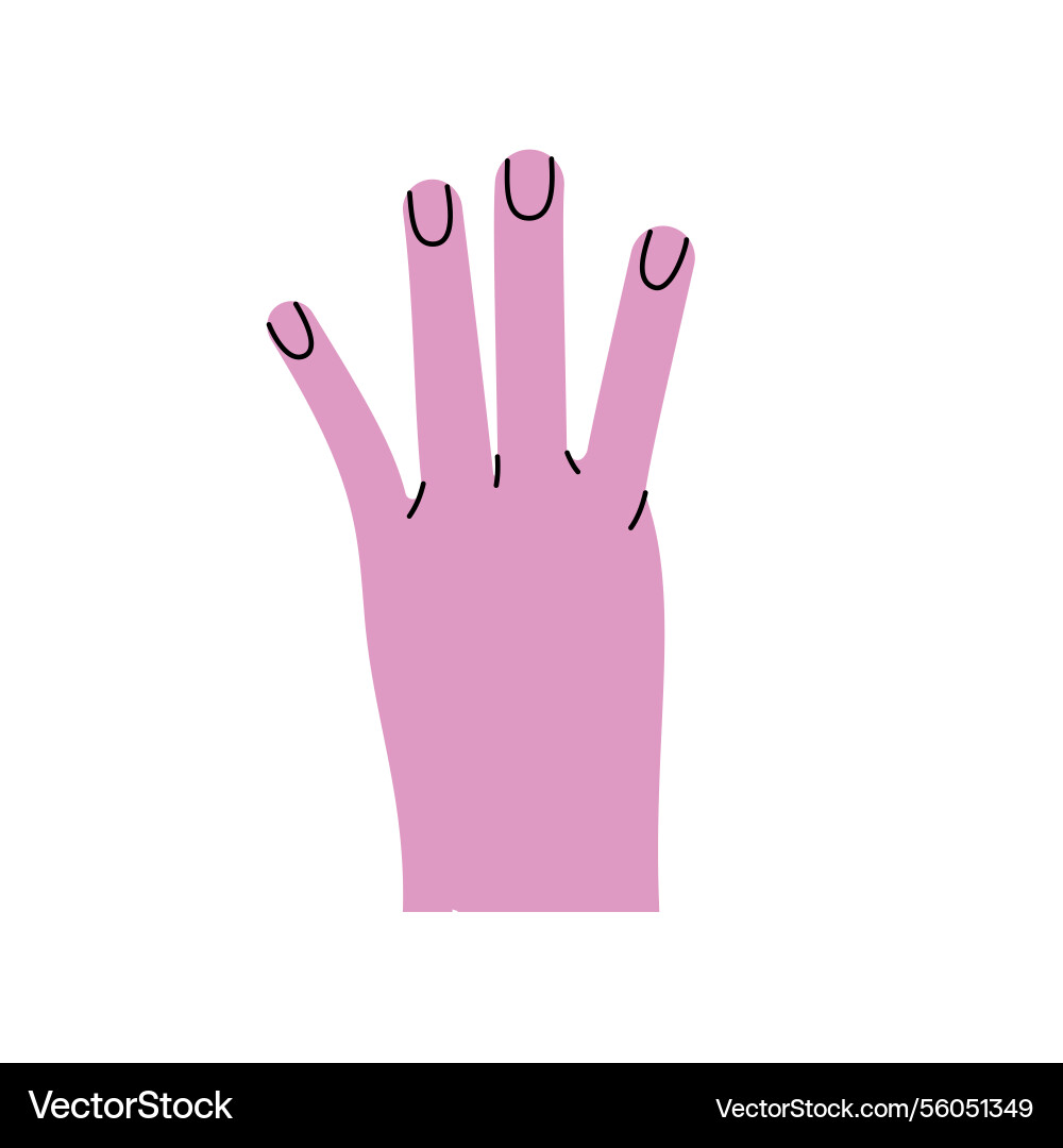 Hand gesture number four color trendy index Vector Image