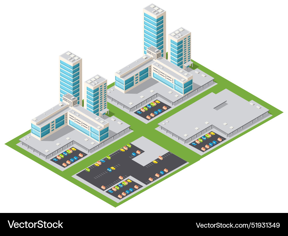 Isometric 3d park trees forest nature elements Vector Image
