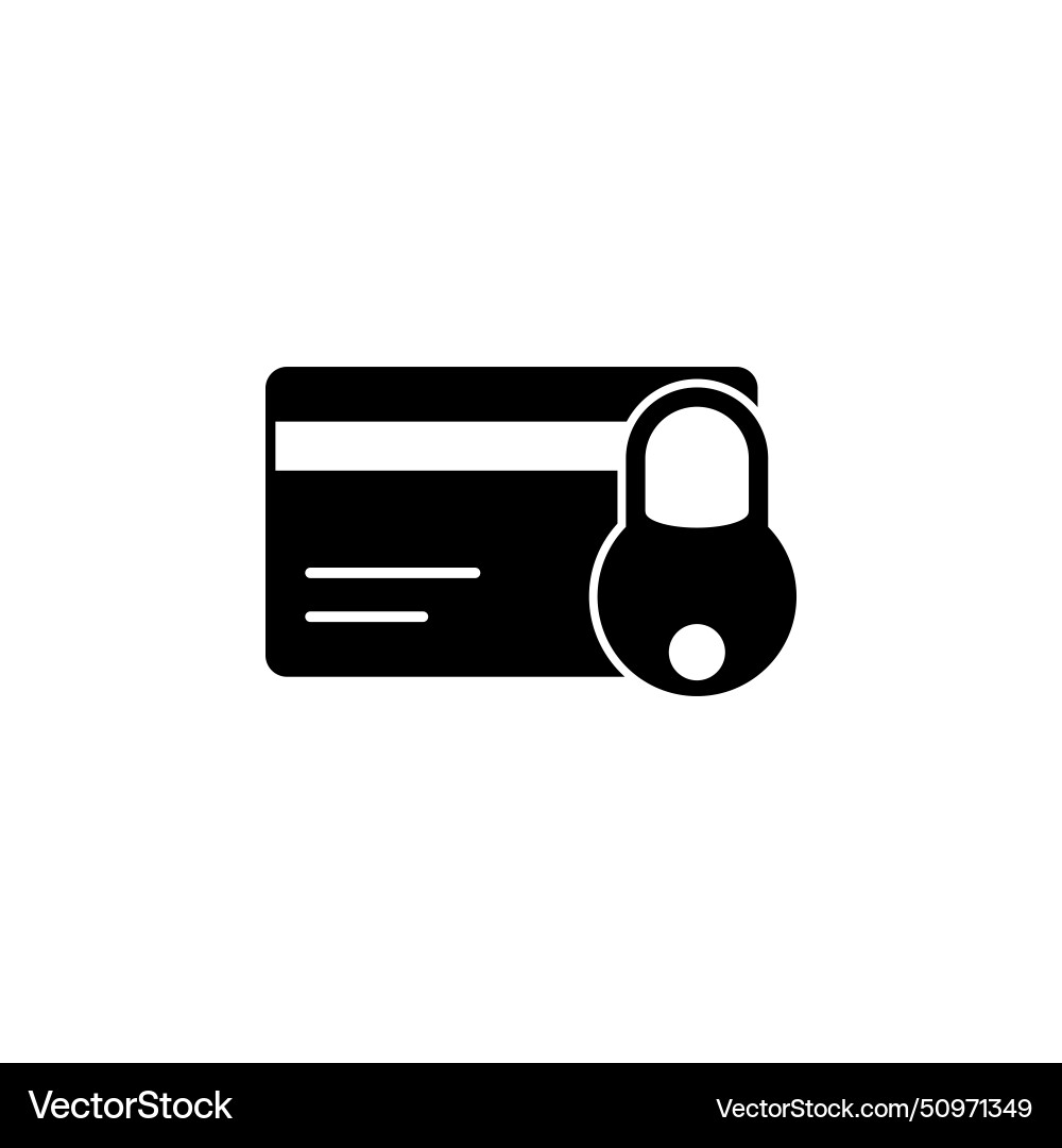 Locked bank card flat icon Royalty Free Vector Image