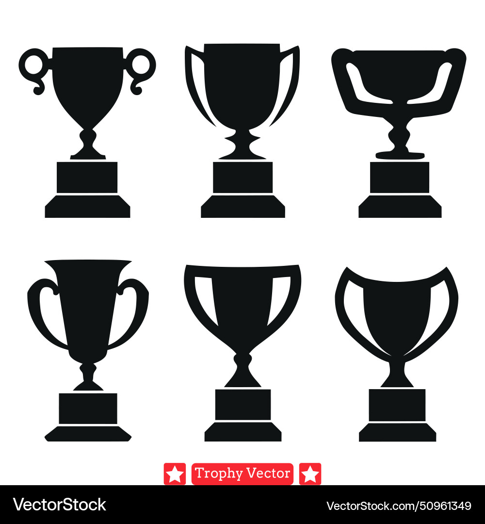 Majestic trophies silhouette collection for Vector Image