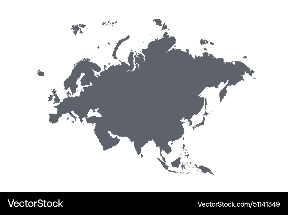 Map of eurasia sign silhouette world globe Vector Image