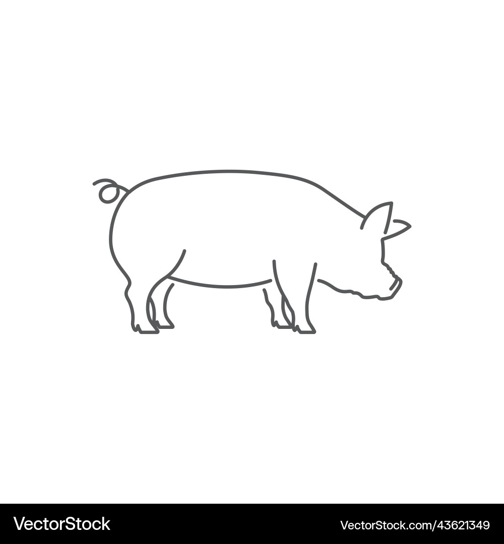 Schwein lineare Logo-Ikone Silhouette Lizenzfreier Vektor