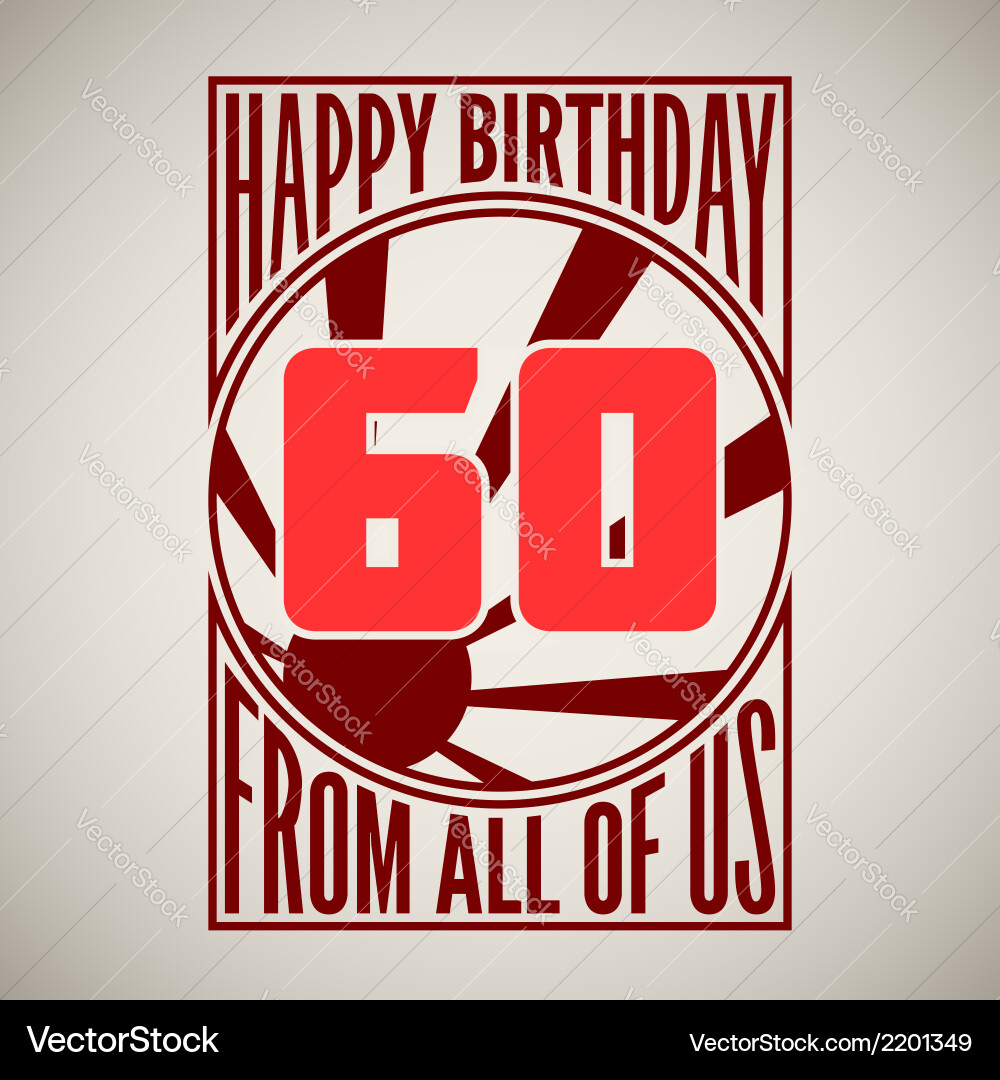 Retro poster happy birthday Royalty Free Vector Image