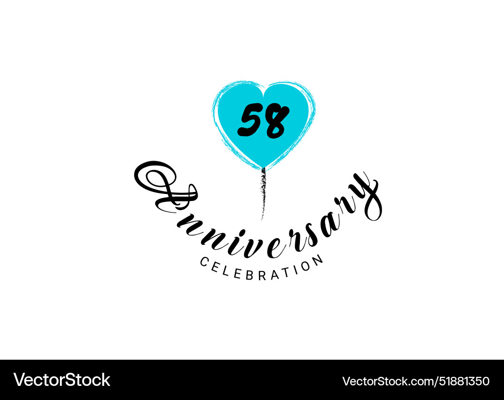 58 years anniversary celebration logo Royalty Free Vector